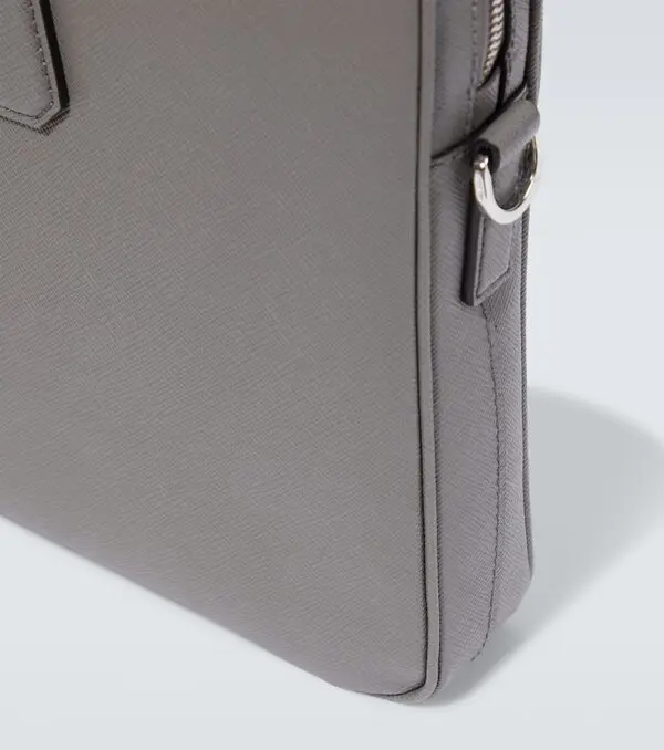 Prada Saffiano Leather Briefcase - Grey