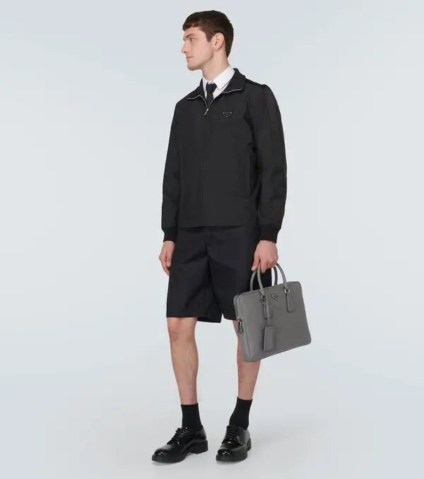 Prada Saffiano Leather Briefcase - Grey