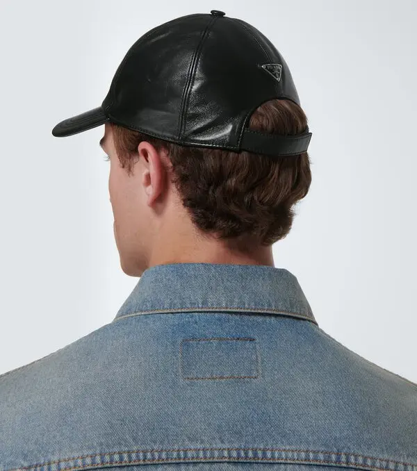 Prada Leather Baseball Cap