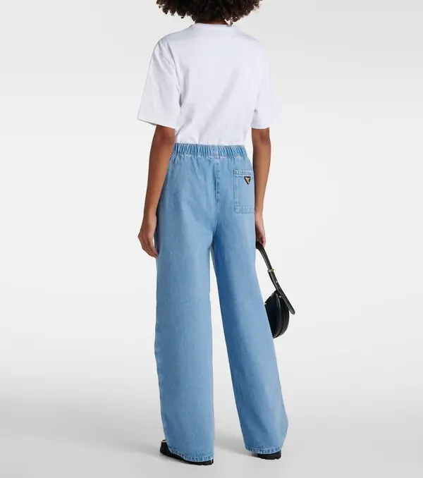 Prada Logo Wide-leg Jeans