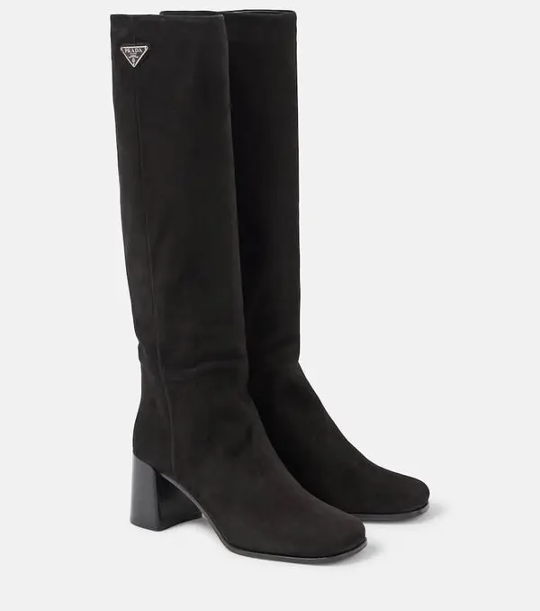 Prada Logo Knee-high Boots