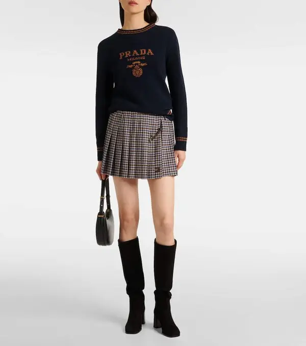 Prada Logo Knee-high Boots