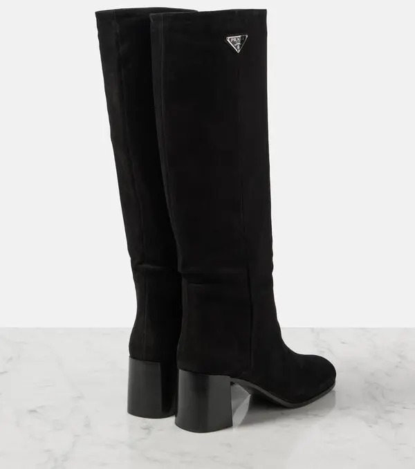 Prada Logo Knee-high Boots