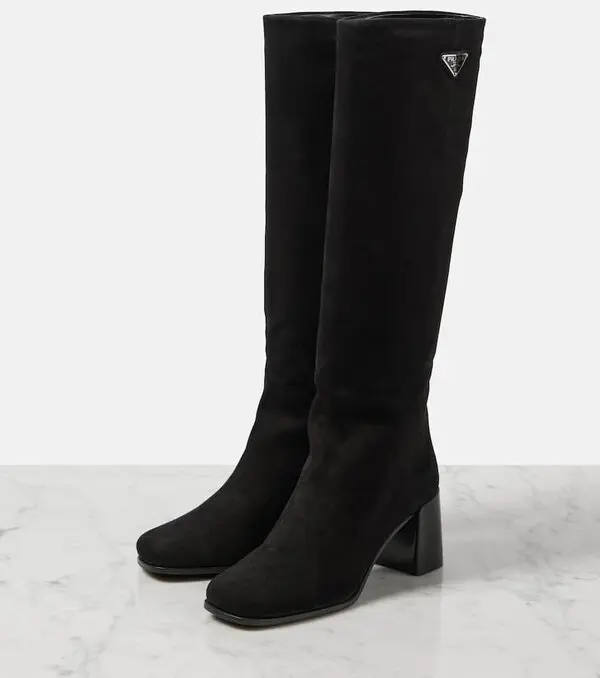Prada Logo Knee-high Boots