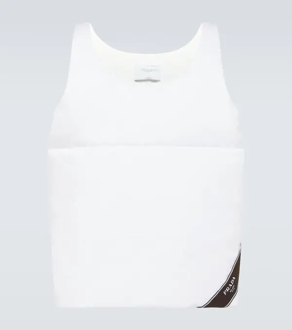 Prada Cotton Down Tank Top - White