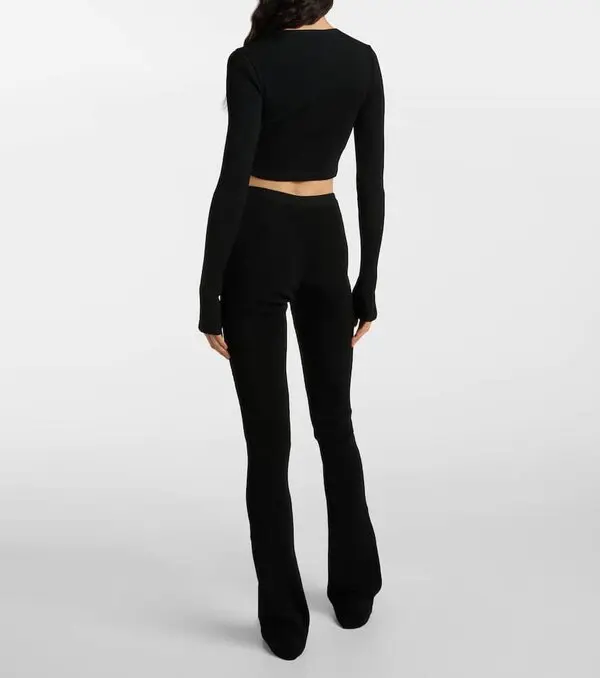 Prada Ribbed-knit Flared Pants