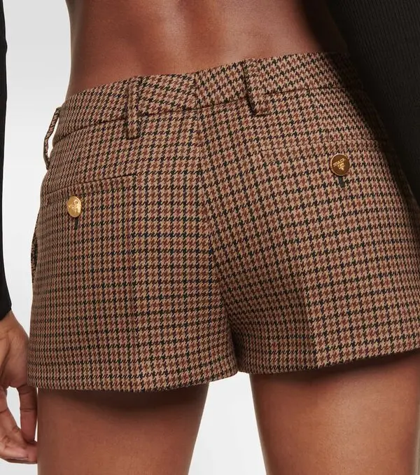 Prada Houndstooth Virgin Wool Shorts