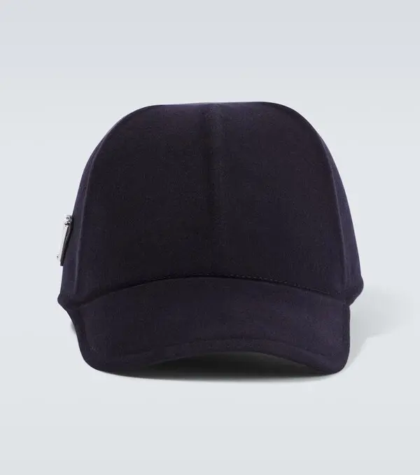 Prada Virgin Wool Felt Baseball Cap - Blue