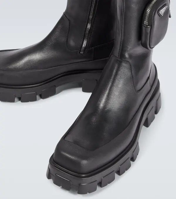 Prada Leather Ankle Boots