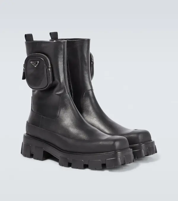 Prada Leather Ankle Boots