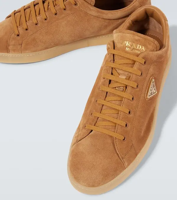 Prada Logo Suede Sneakers