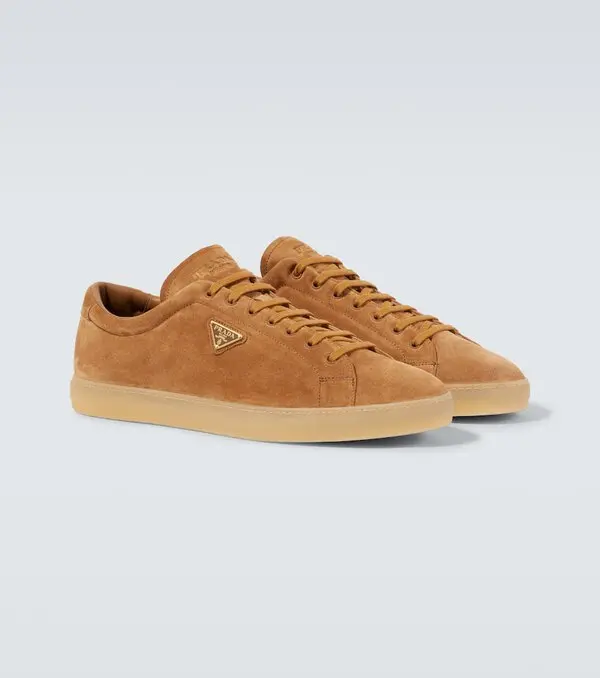 Prada Logo Suede Sneakers