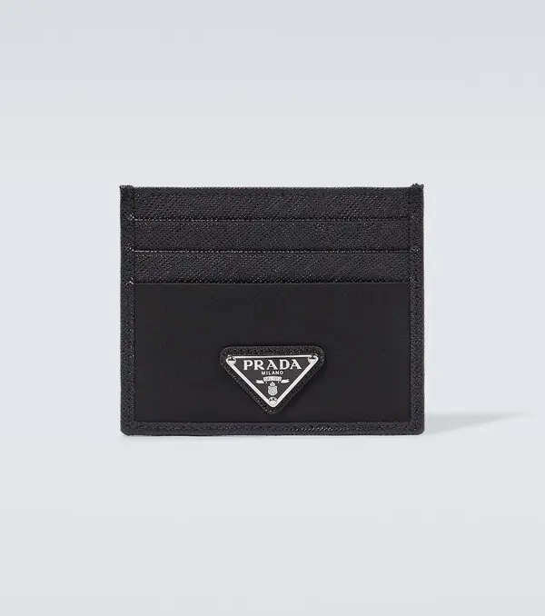 Prada Re-nylon Leather-trimmed Card Holder - Black