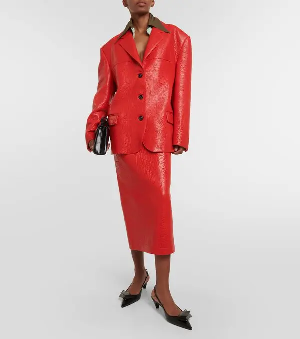 Prada Leather Pencil Skirt