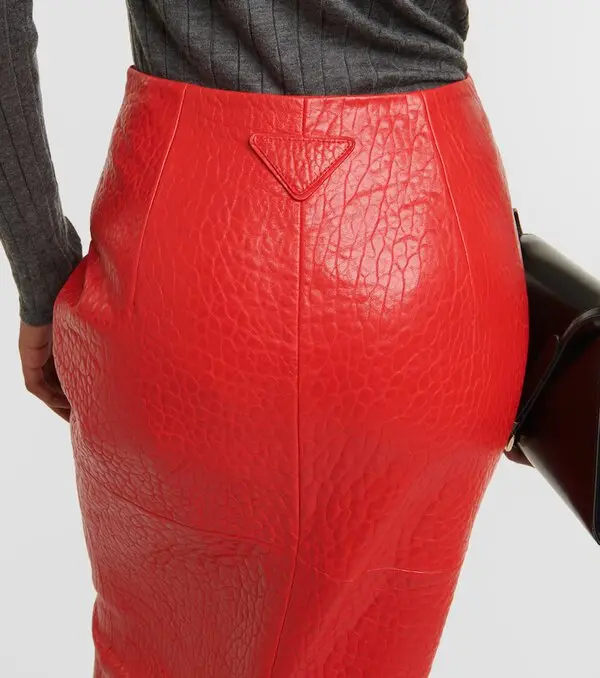Prada Leather Pencil Skirt