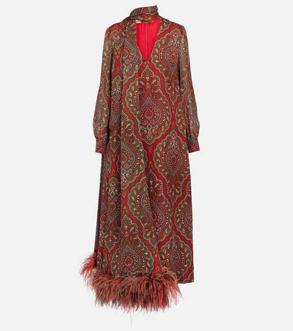 Valentino Garavani Voyage Imaginaire Silk Gown - Brown