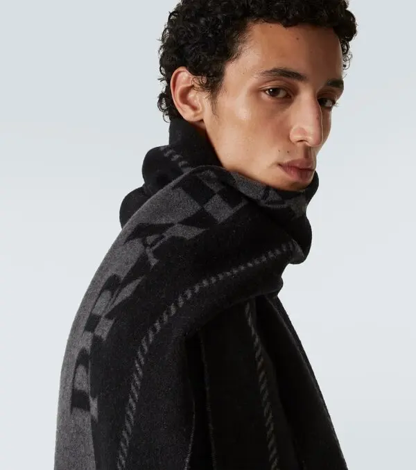 Prada Logo Wool Jacquard Scarf - Multicoloured