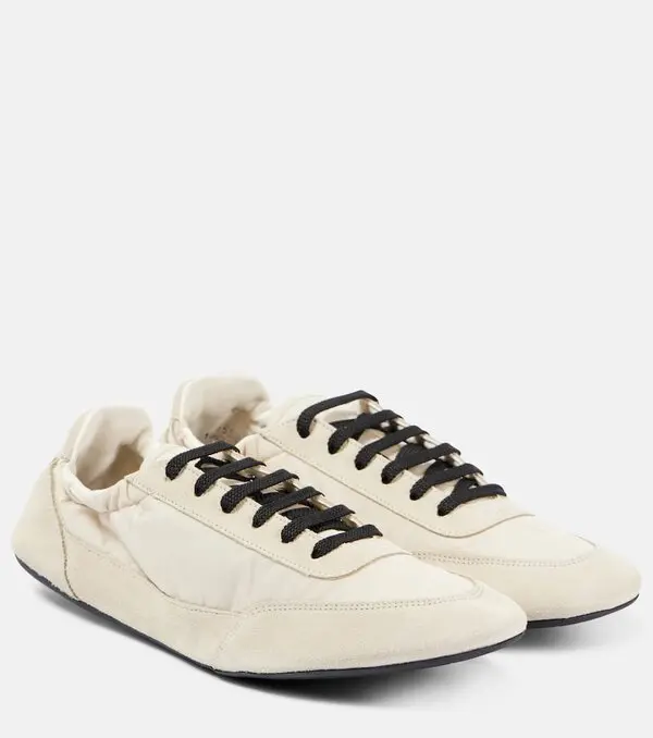 Prada Re-nylon Suede-trimmed Sneakers - White