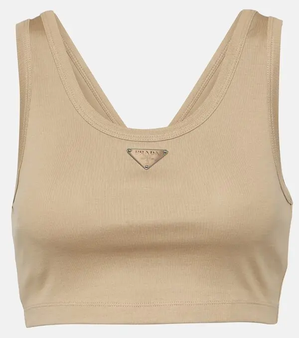Prada Logo Cotton Tank Top