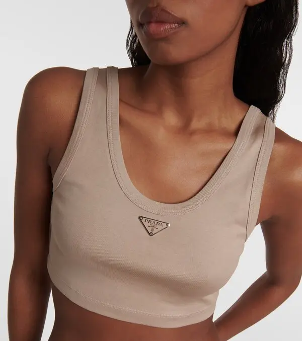 Prada Logo Cotton Tank Top
