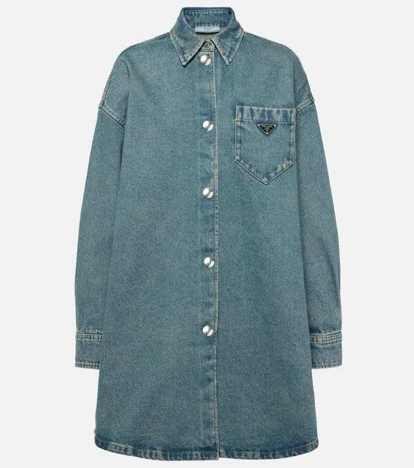Prada Oversized Denim Shirt Dress