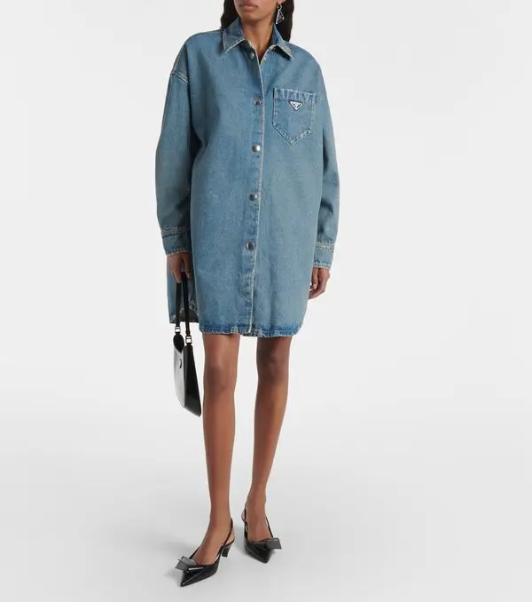 Prada Oversized Denim Shirt Dress