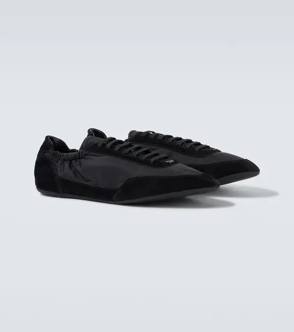 Prada Collapse Re-nylon And Suede Sneakers - Black