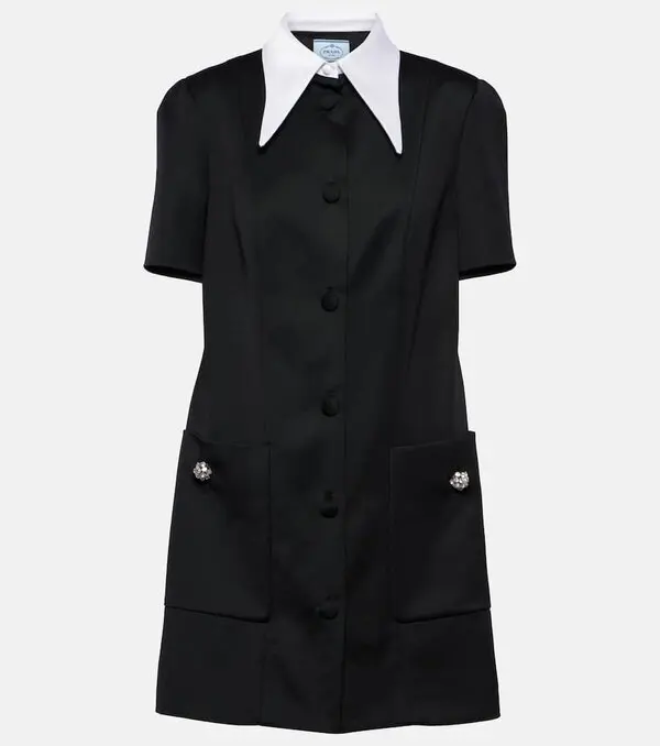 Prada Wool And Satin Shirt Dress