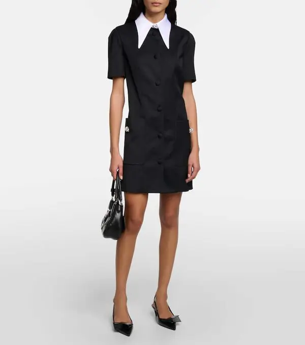 Prada Wool And Satin Shirt Dress