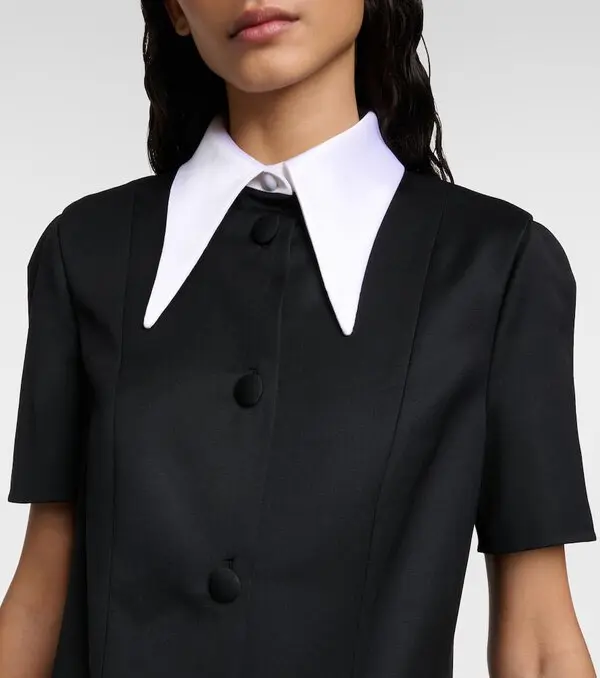 Prada Wool And Satin Shirt Dress