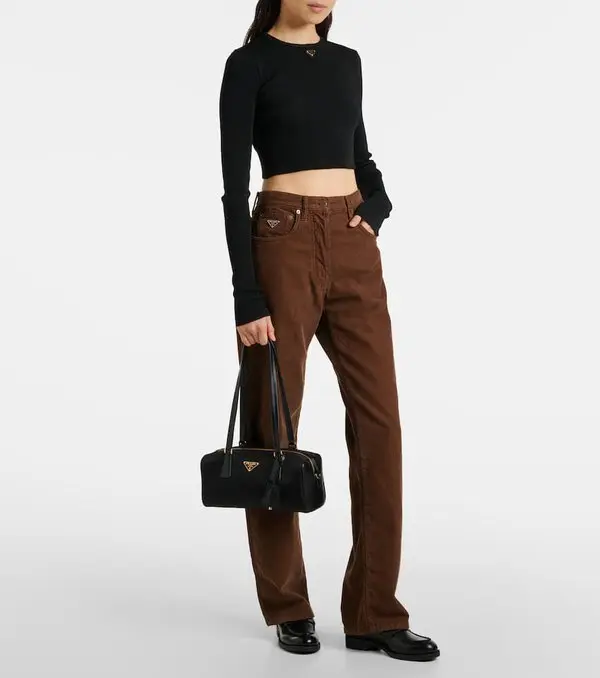 Prada Re-nylon And Leather Medium Tote