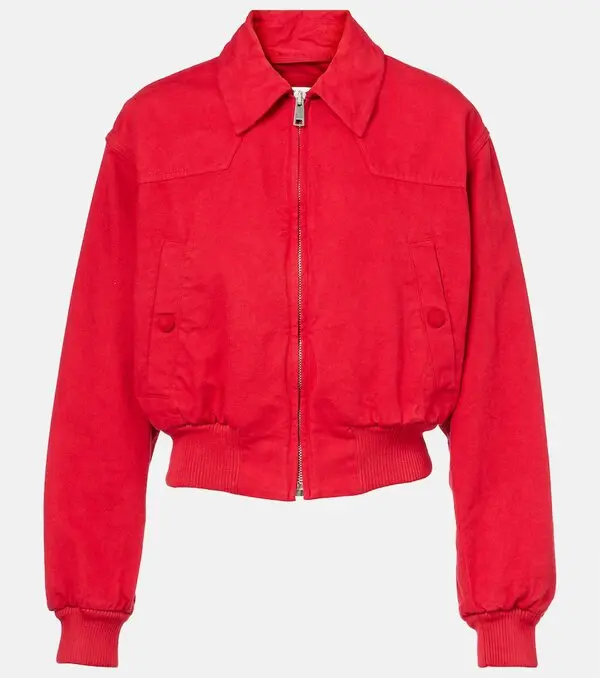 Prada Cropped Cotton Bomber Jacket