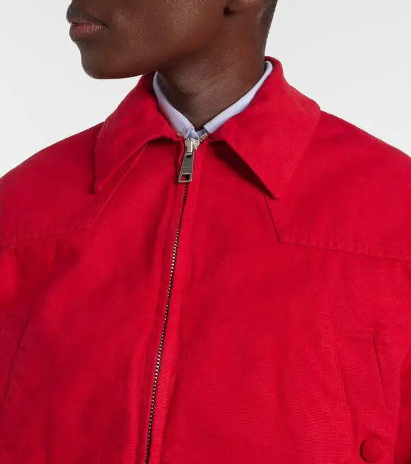 Prada Cropped Cotton Bomber Jacket