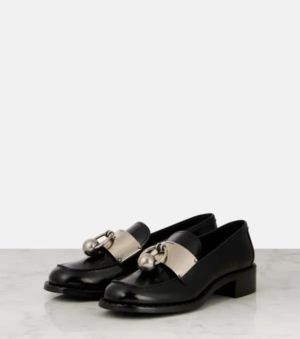 Prada Embellished Leather Loafers