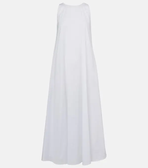 Max Mara Romea Cotton-blend Poplin Maxi Dress - White