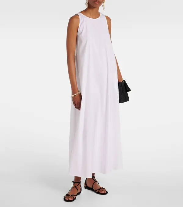 Max Mara Romea Cotton-blend Poplin Maxi Dress - White