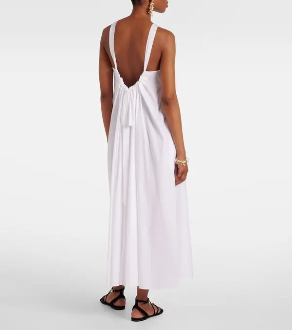 Max Mara Romea Cotton-blend Poplin Maxi Dress - White