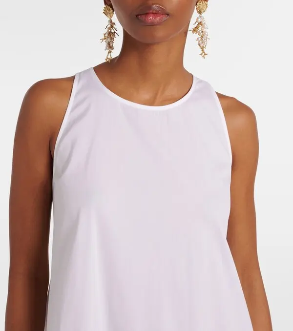 Max Mara Romea Cotton-blend Poplin Maxi Dress - White