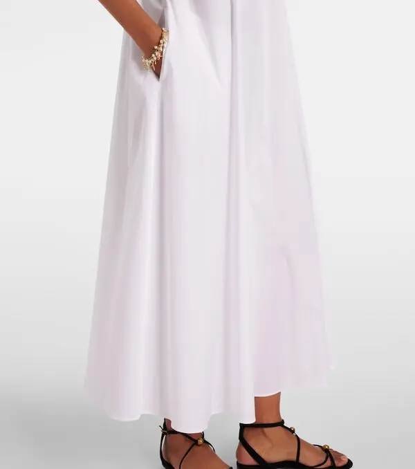 Max Mara Romea Cotton-blend Poplin Maxi Dress - White