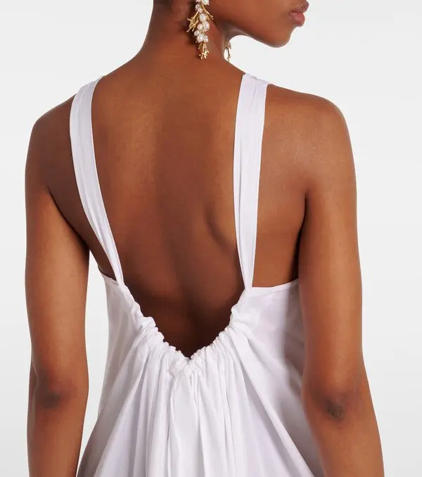 Max Mara Romea Cotton-blend Poplin Maxi Dress - White