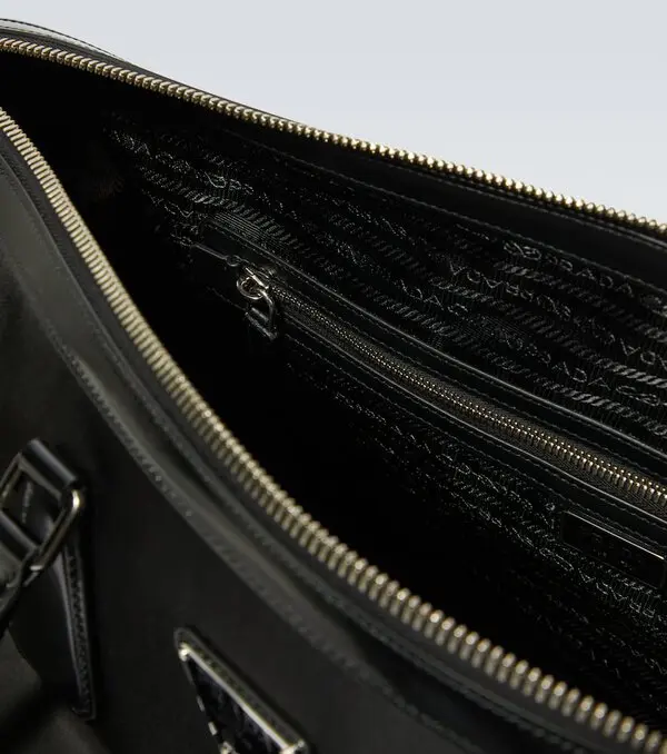 Prada Leather-trimmed Duffle Bag
