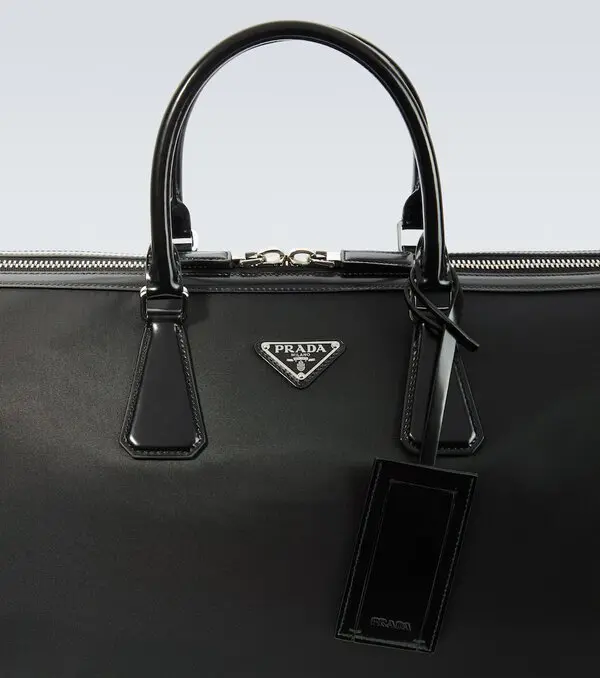 Prada Leather-trimmed Duffle Bag