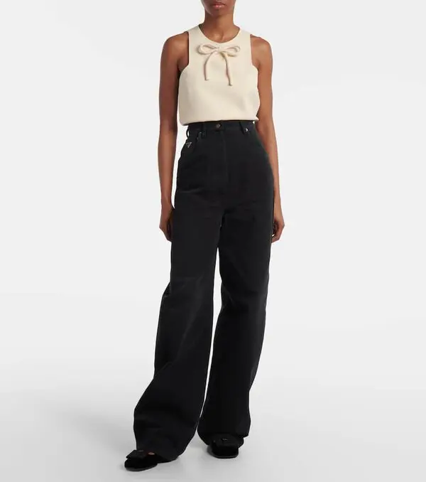 Prada High-rise Wide-leg Jeans