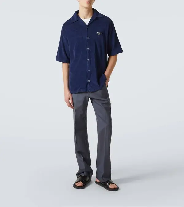 Prada Cotton Terry Bowling Shirt