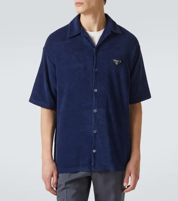 Prada Cotton Terry Bowling Shirt