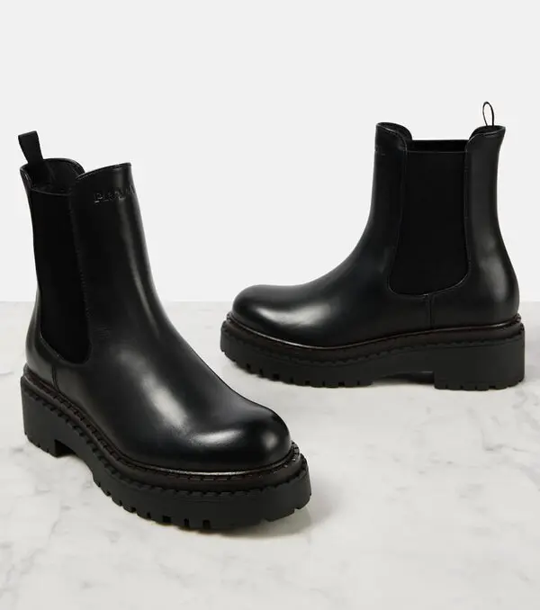 Prada Leather Chelsea Boots