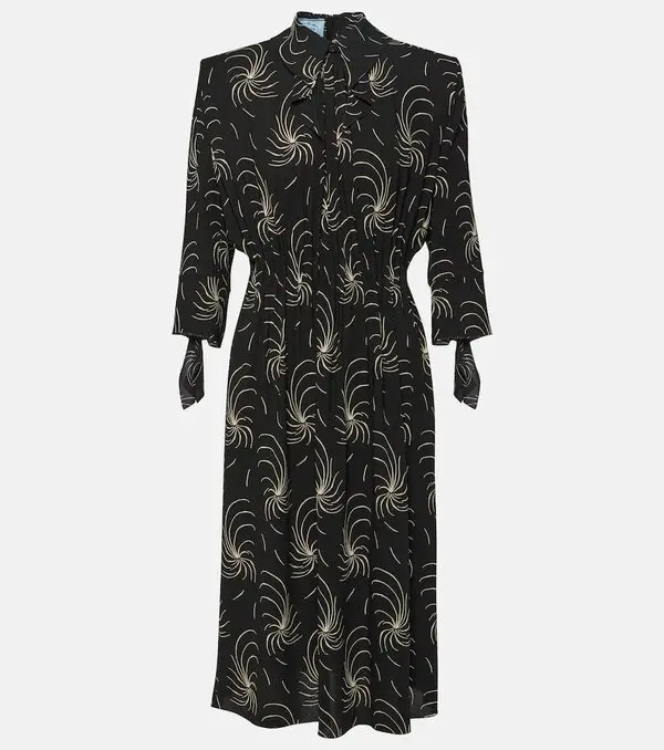 Prada Printed Ruched Shirt Dress