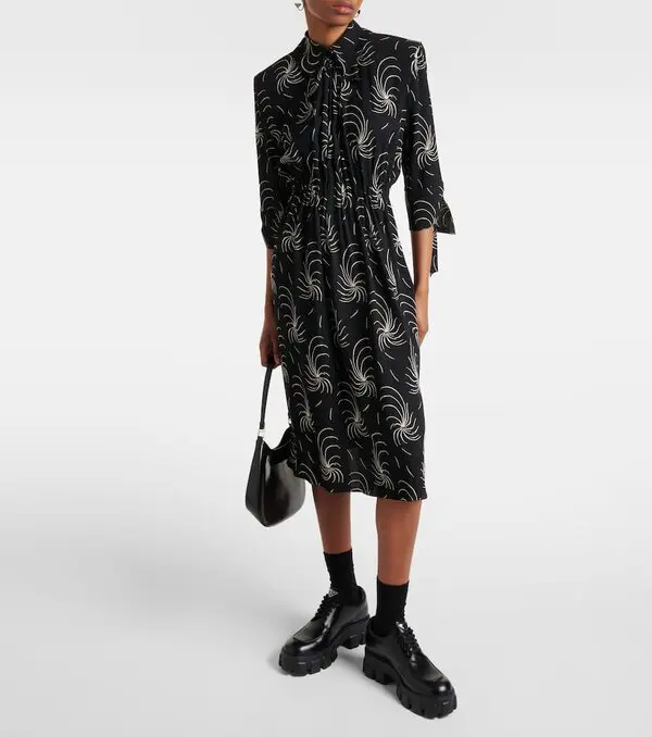 Prada Printed Ruched Shirt Dress