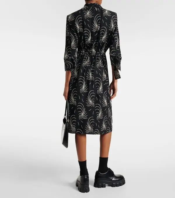Prada Printed Ruched Shirt Dress