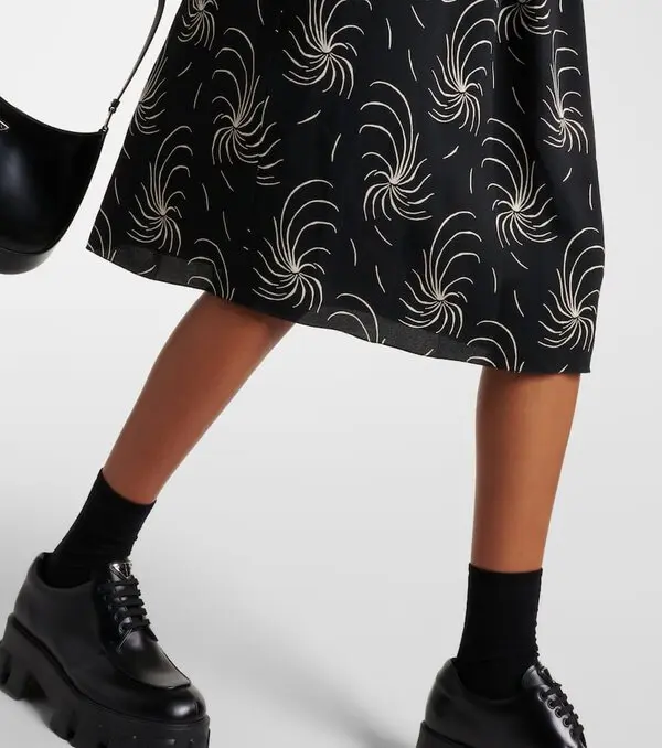 Prada Printed Ruched Shirt Dress
